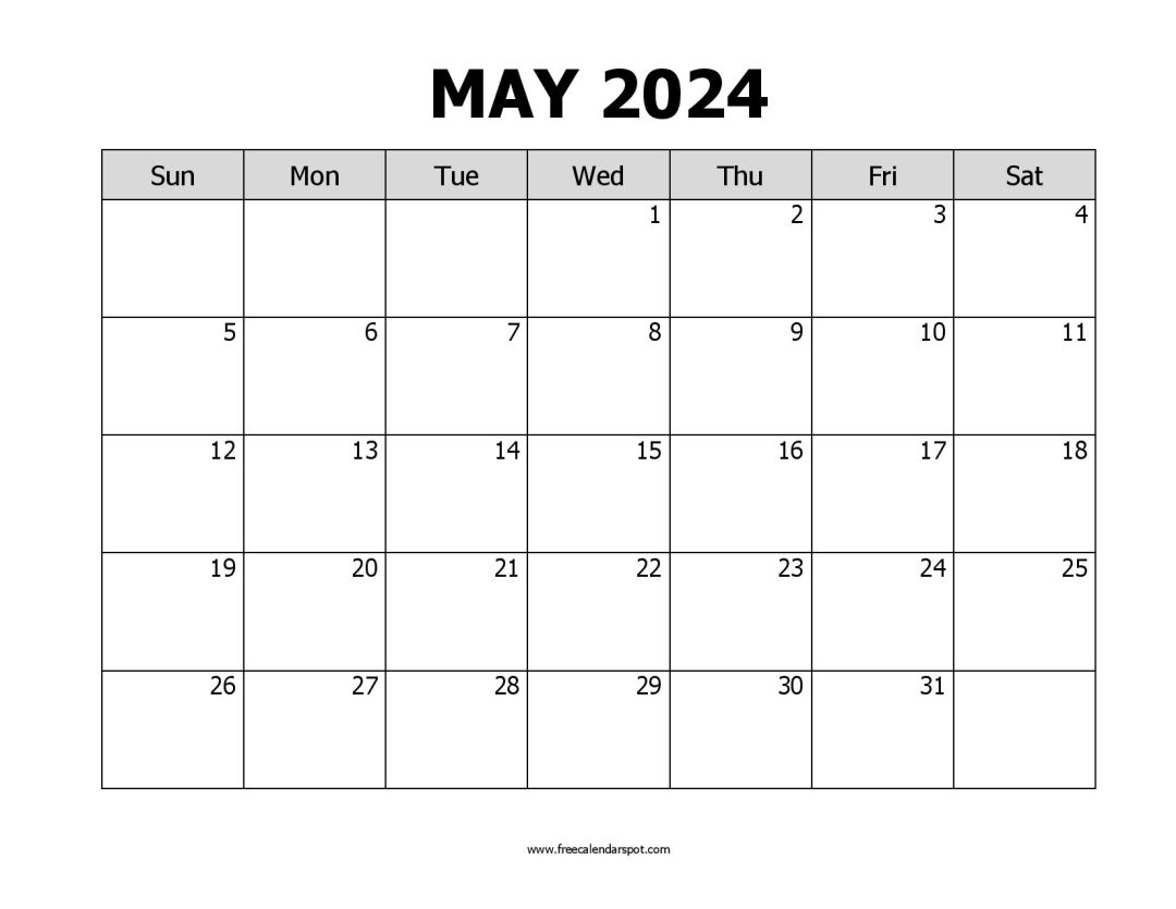 Free May 2024 Calendar Printable | PDF, Word