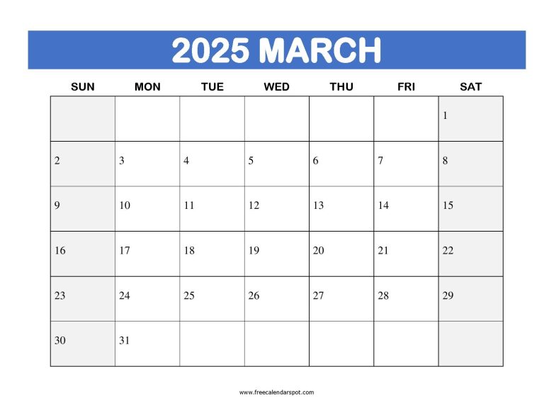 Free March 2026 Calendar Printable | PDF, Word