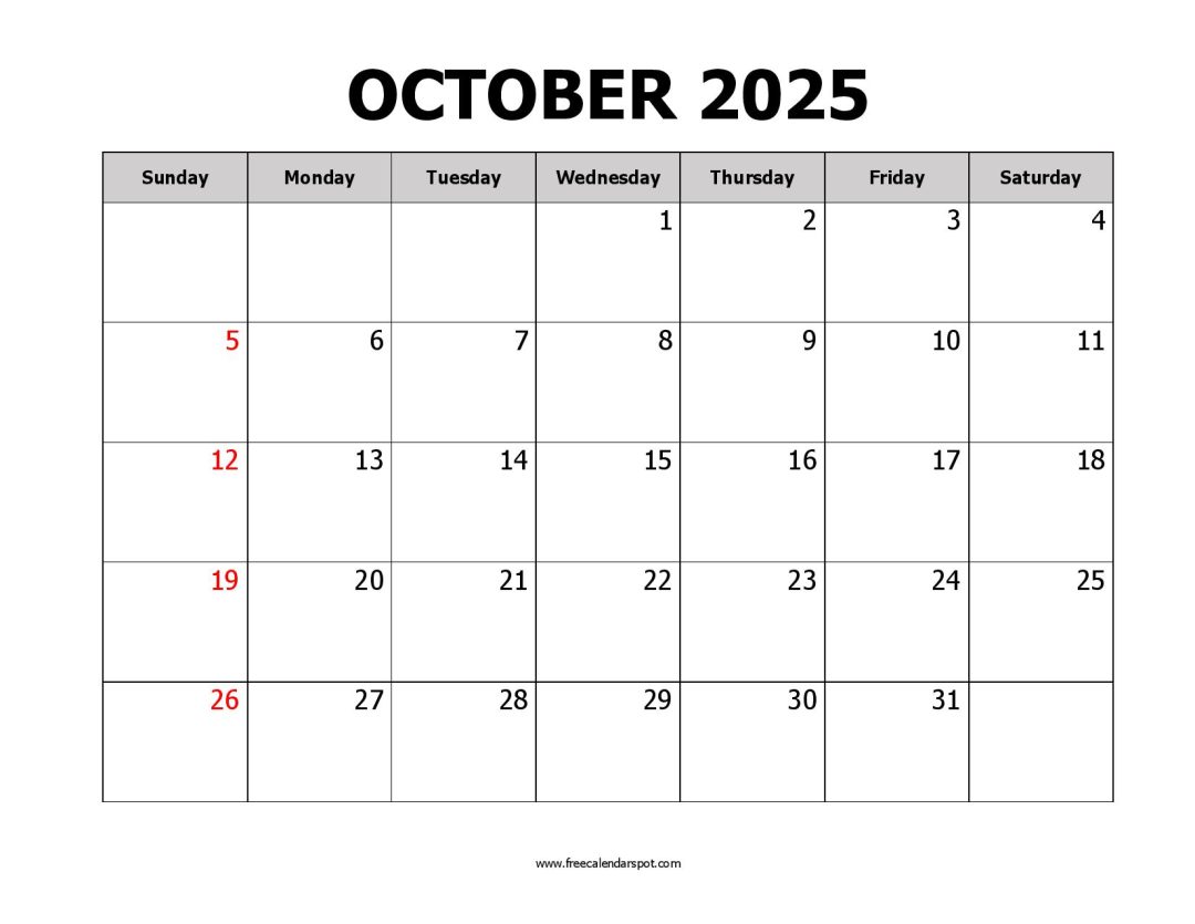 Printable 2025 Calendars - FreeCalendarSpot - Free Calendar Spot
