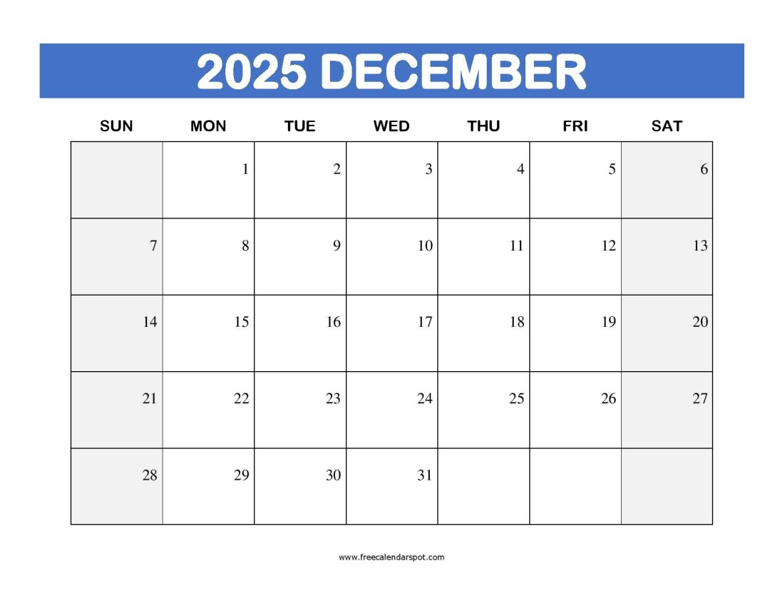 Free December 2025 Calendar Printable | PDF, Word