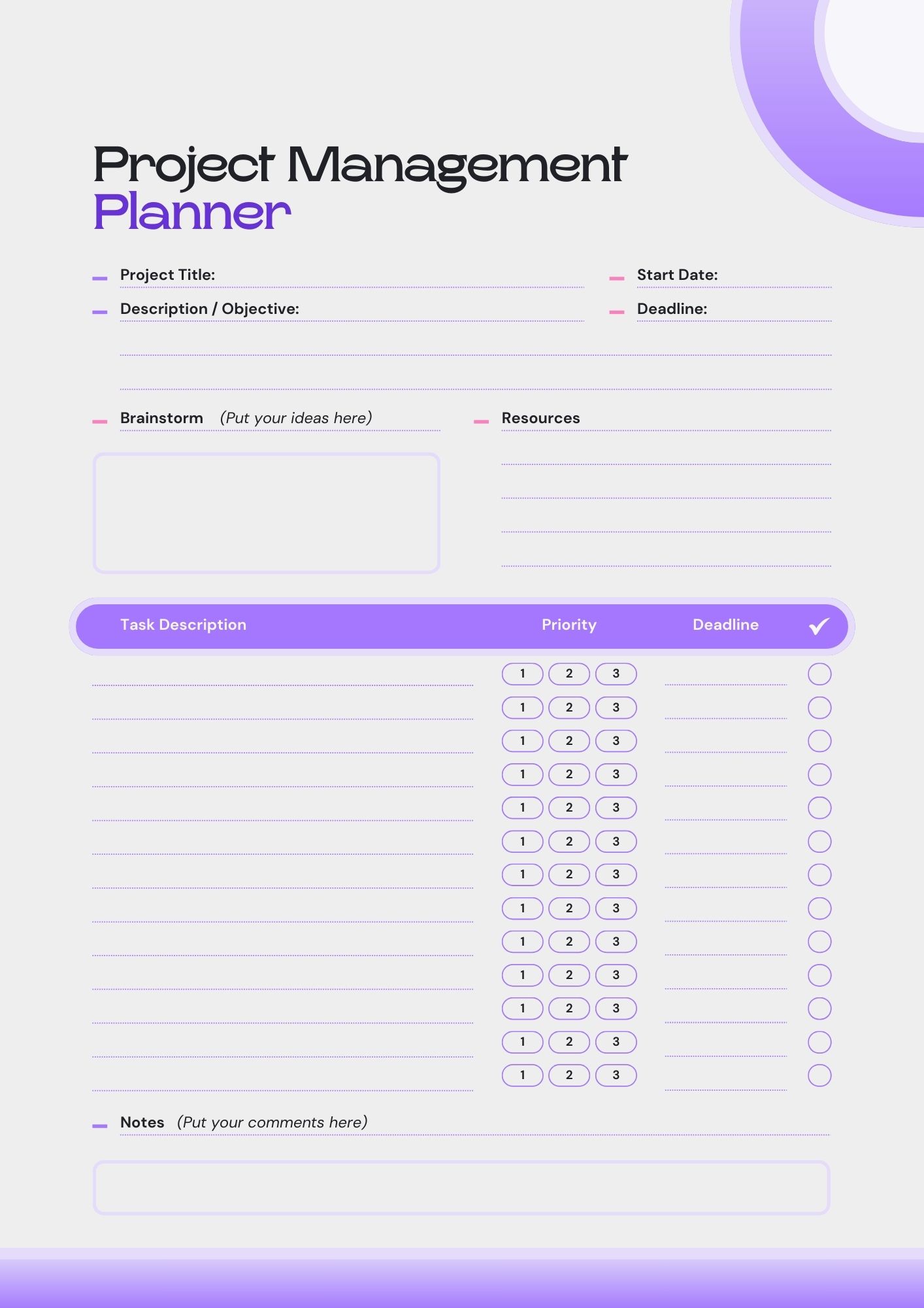 Project Management Plan Template for Small Business Owners