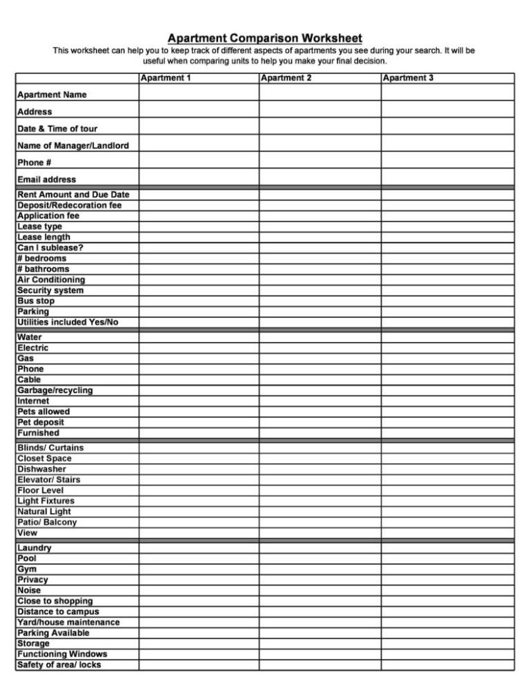 Free Price Comparison Template (Excel, PDF)